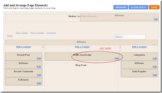 Netbus Cool Blue Template | Free Download xml Blogger Themes